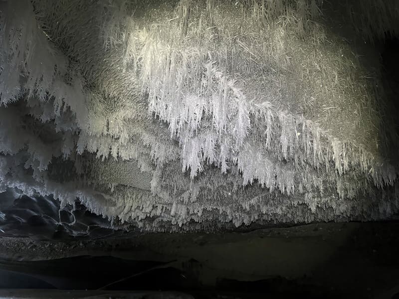 Icicles on Ice Cave Ceiling in Alaska Stock Photo - Image of crystal ...