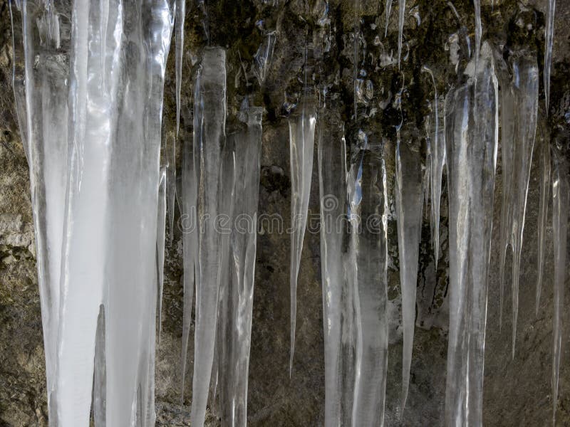 Icicles Inside the Cold Cave Stock Image - Image of seasons, inside ...