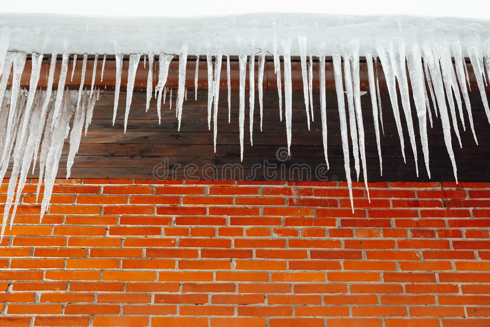 Icicles Lump Above the Window Stock Image - Image of nature ...