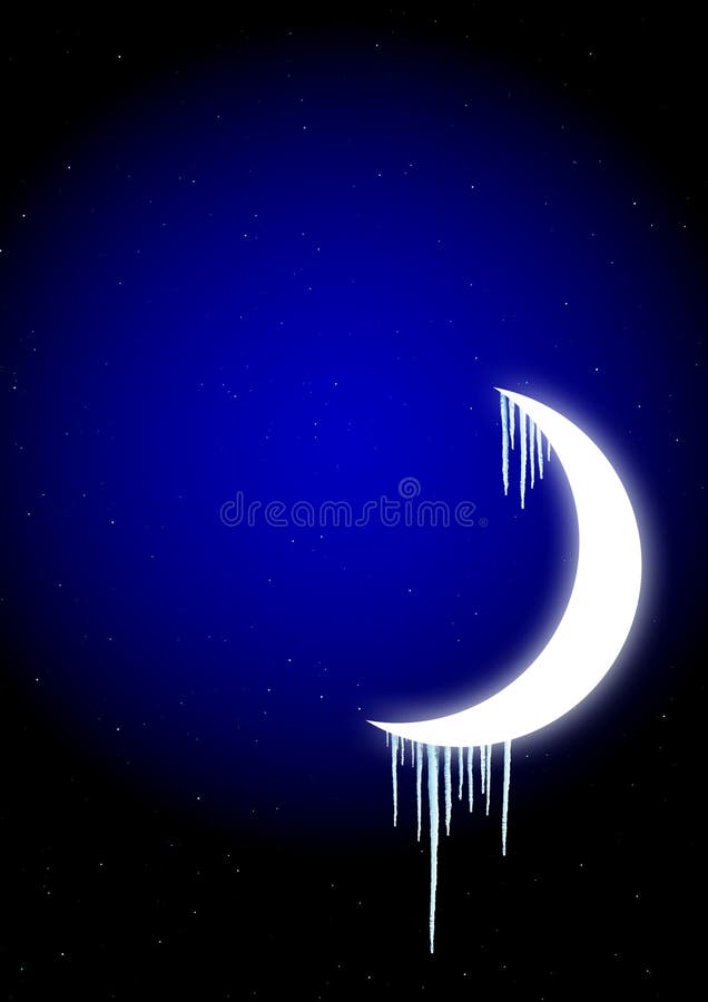 Icicles on moon stock illustration. Illustration of border - 48883974