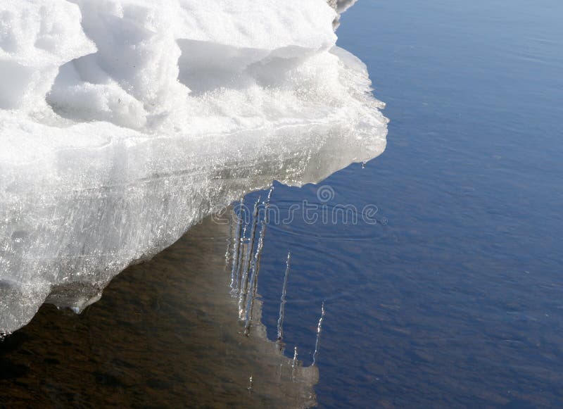 Icicles over water stock image. Image of nature, refreshing - 13739687