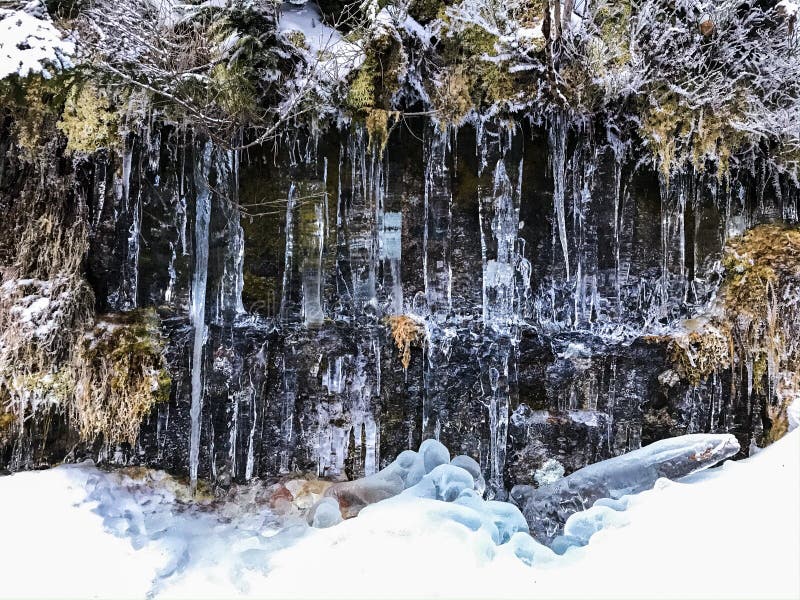 Icicles stock image. Image of icicles, rock, frozen - 198662195