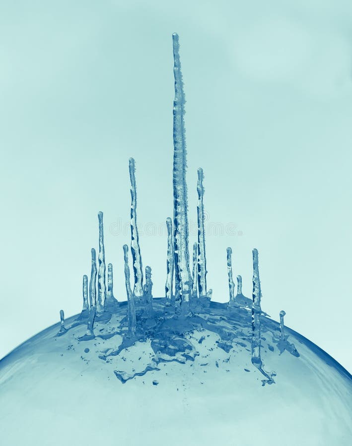 Icicles on a Spheric Object, Upside Down Stock Photo - Image of outdoor ...