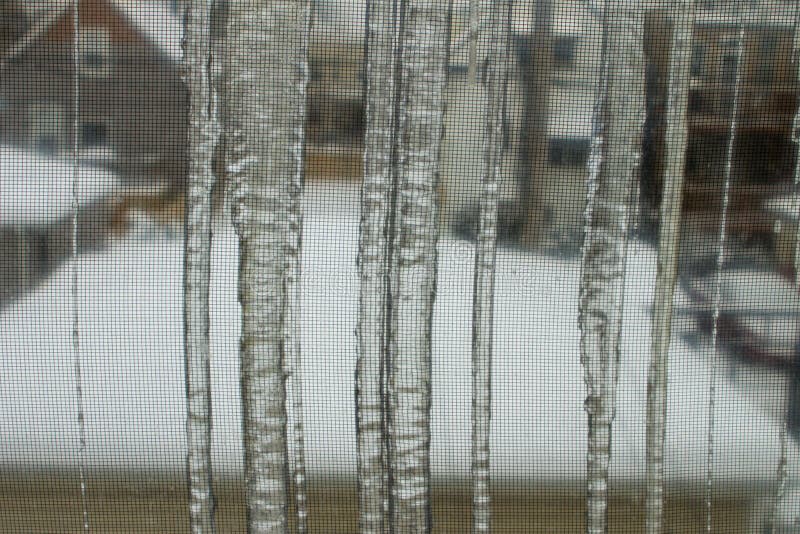 Icicles on Window stock photo. Image of frozen, view - 109615704
