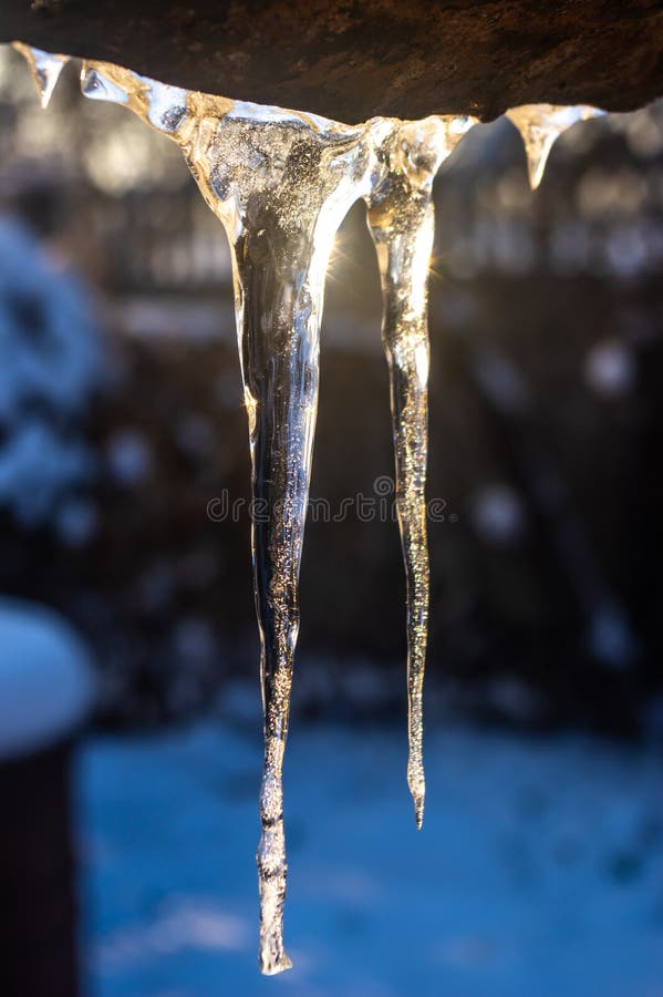 Icicles in winter close up stock image. Image of icicles - 133164087