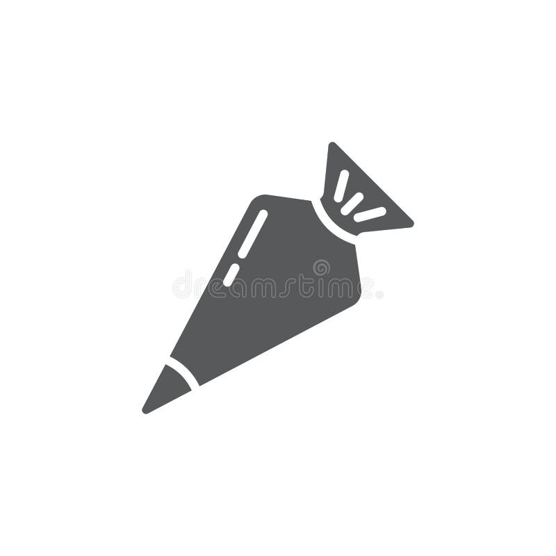 Icing Bag with Nozzle Vector Icon Symbol Isolated on White Background ...