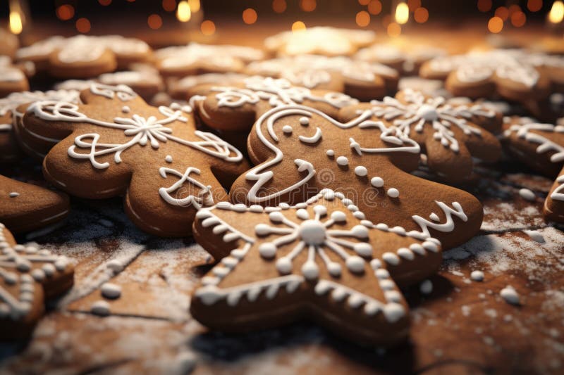 Icing for Christmas Ginger Cookies Stock Illustration - Illustration of ...