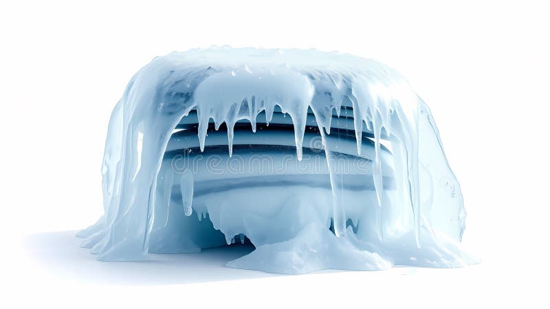 Icing Covered Metal Object with Dripping Ice Abstract Scene Stock ...