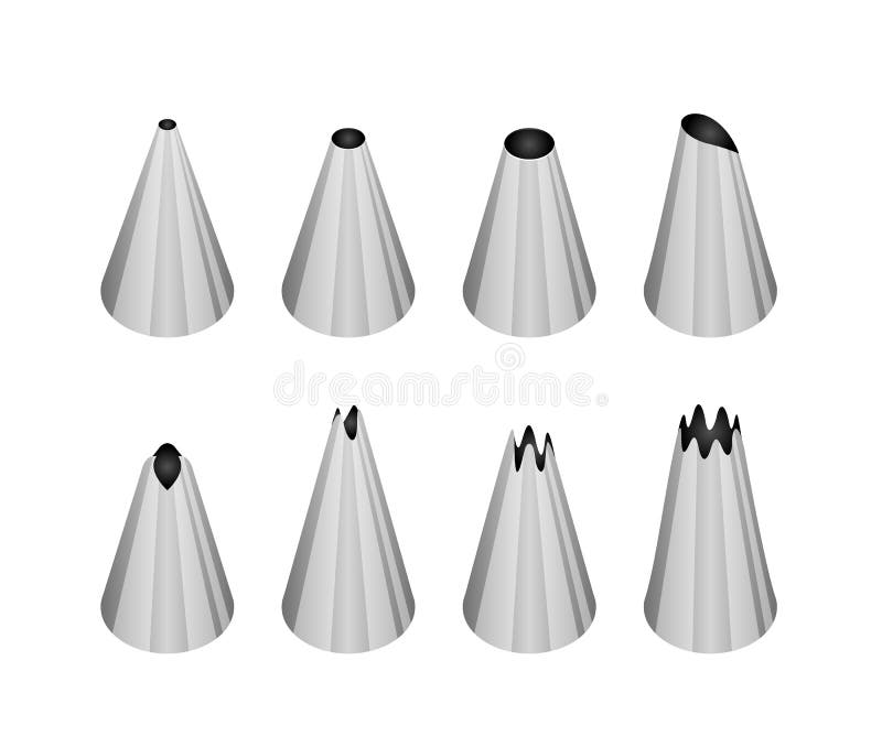 Icing Piping Nozzles - Illustration Stock Vector - Illustration of ...