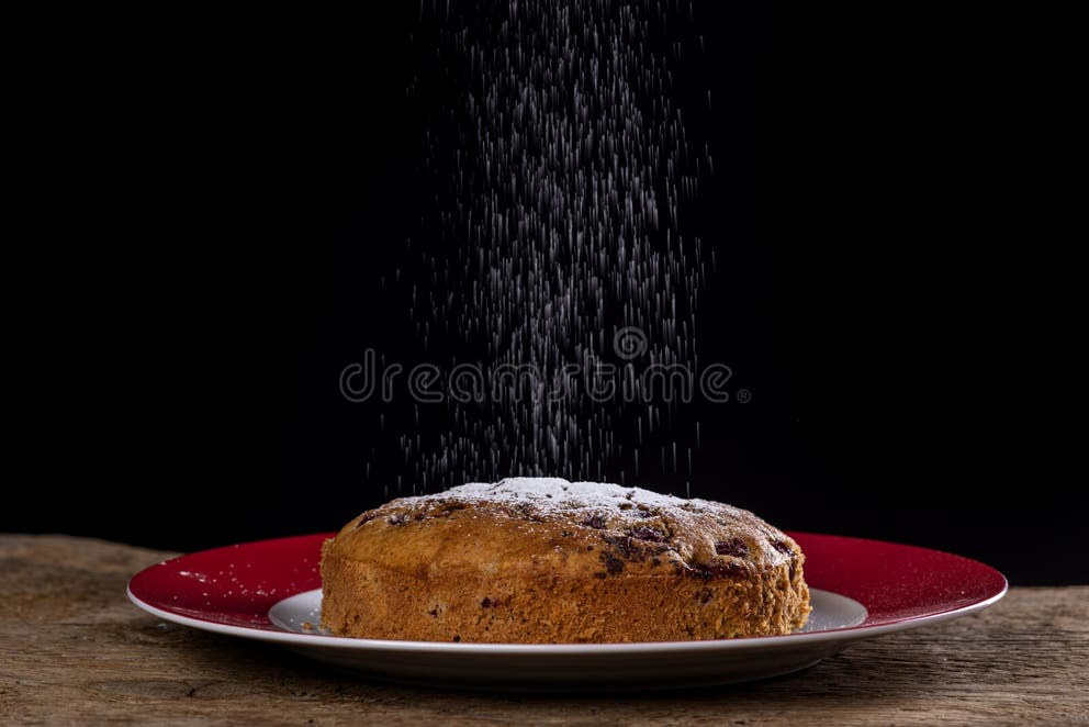 Icing sugar falling stock photo. Image of black, powder - 224913154