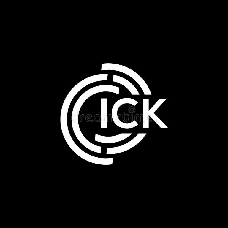 ICK Letter Logo Design on Black Background. ICK Creative Initials ...