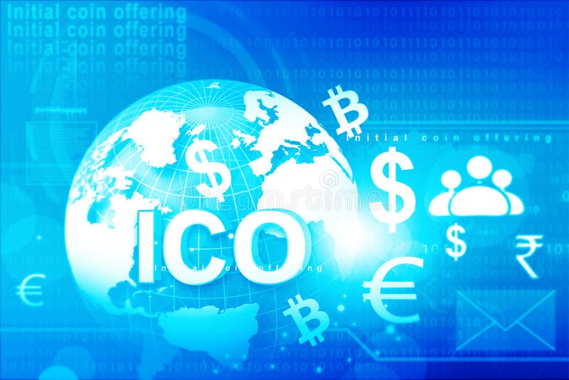 ICO background stock illustration. Illustration of cryptocurrency ...