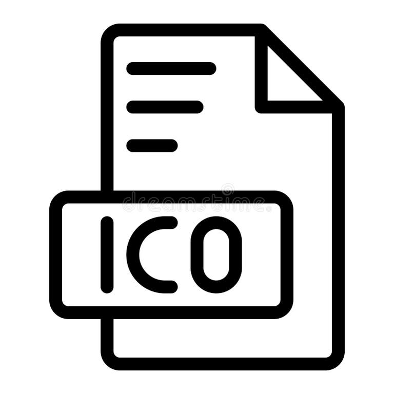 Ico Icon Outline Style Design Image File. Image Extension Format File ...