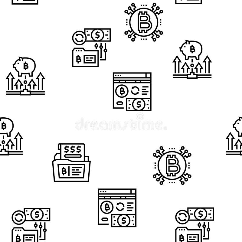 Ico Initial Coin Offer Vector Seamless Pattern Stock Vector ...