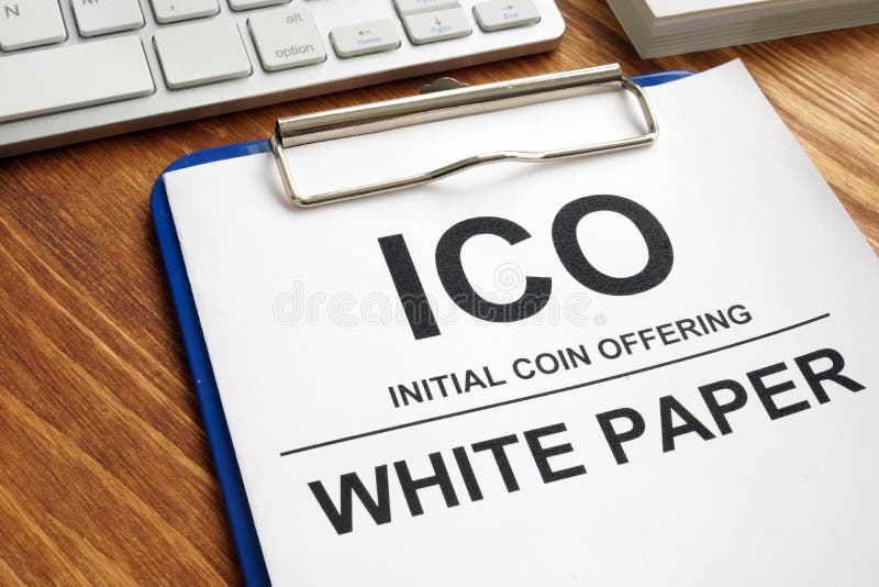 ICO Initial Coin Offering White Paper Documents. Stock Photo - Image of ...