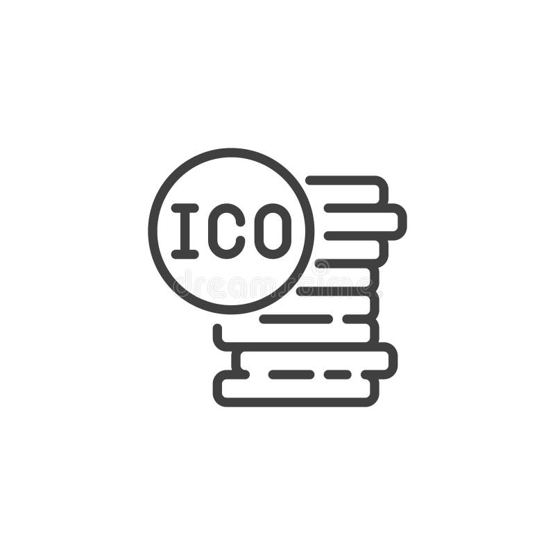 ICO line icon stock vector. Illustration of thin, clipart - 360887006