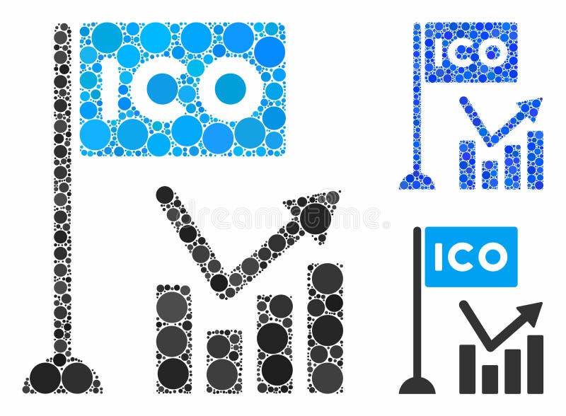 ICO Trend Chart Mosaic Icon of Round Dots Stock Vector - Illustration ...
