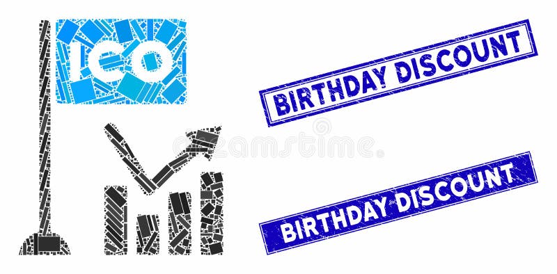 ICO Trend Chart Mosaic and Scratched Rectangle Watermarks Stock ...