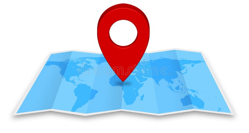 IconÂ Del Mapa Del Pin en Un Mapa Azul Stock de ilustración ...