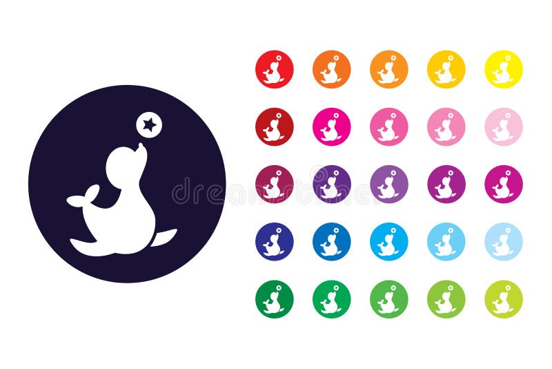 Seal Sign Icon. Seal Color Symbol. Stock Vector - Illustration of color ...