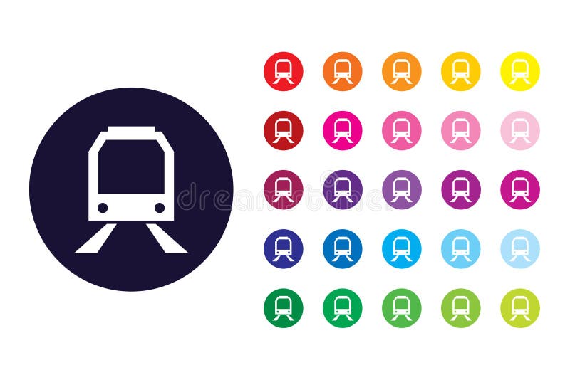 Train Sign Icon. Train Color Symbol. Stock Vector - Illustration of ...