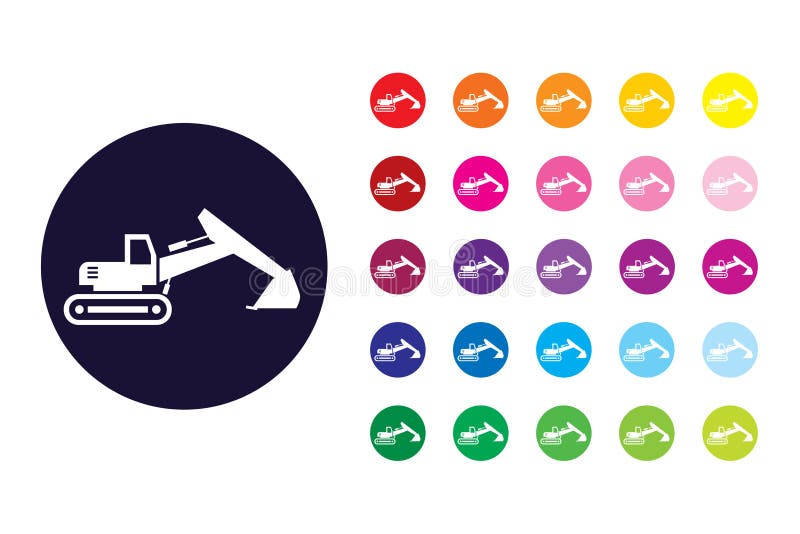 Excavator Sign Icon. Excavator Color Symbol. Stock Vector ...