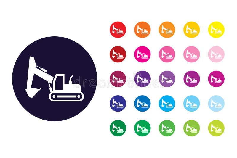 Excavator Sign Icon. Excavator Color Symbol. Stock Vector ...