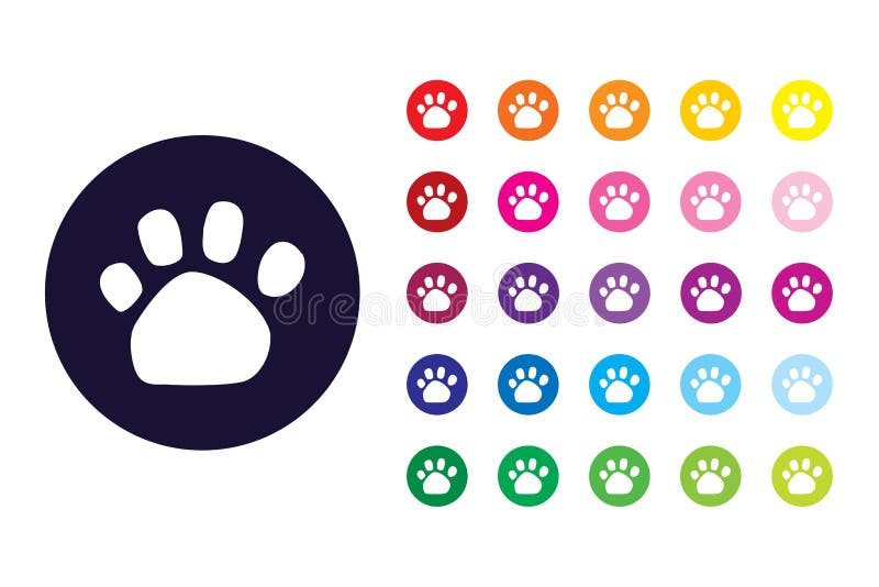 Animal Foot Print Sign Icon. Animal Foot Print Color Symbol. Stock ...