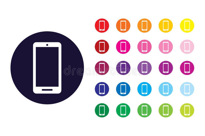 Handphone Sign Icon. Handphone Color Symbol. Stock Vector ...