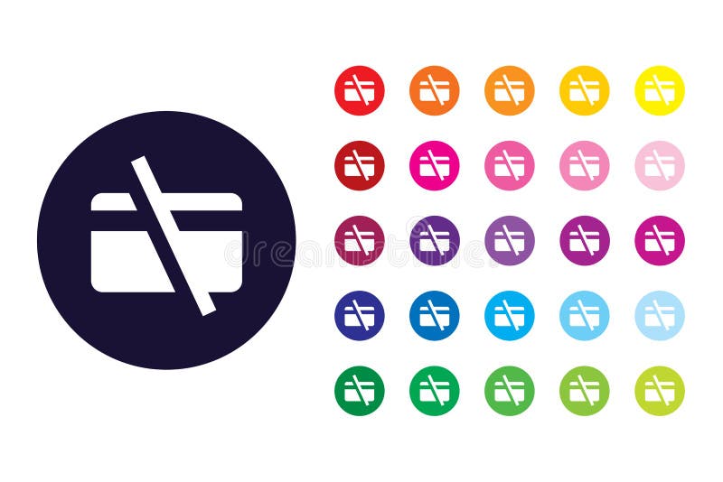 No Credit Card Sign Icon. No Credit Card Color Symbol. Stock Vector ...