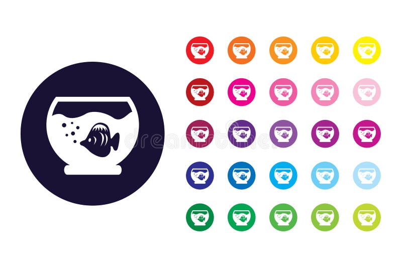 Fish Bowl Sign Icon. Fish Bowl Color Symbol. Stock Vector ...