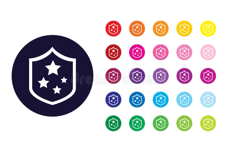 Shield Sign Icon. Shield Color Symbol. Stock Vector - Illustration of ...