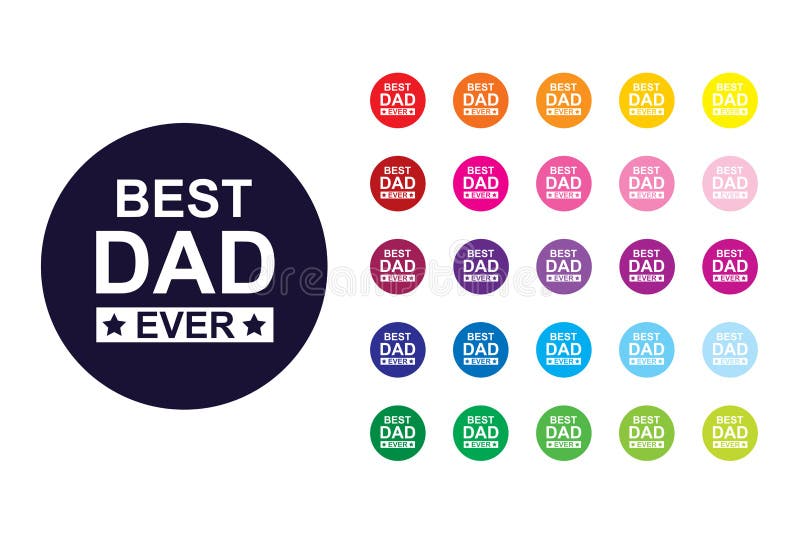 Best Dad Sign Icon. Best Dad Color Symbol. Stock Vector - Illustration ...