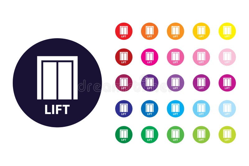 Lift Sign Icon. Lift Color Symbol. Stock Vector - Illustration of lift ...