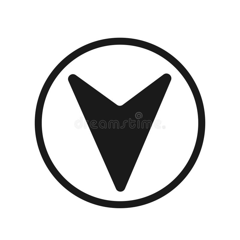 Black Down Icon stock vector. Illustration of black - 164321084