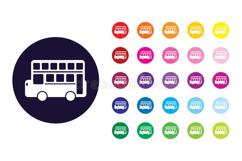 Bus Sign Icon. Bus Color Symbol. Stock Vector - Illustration of ...