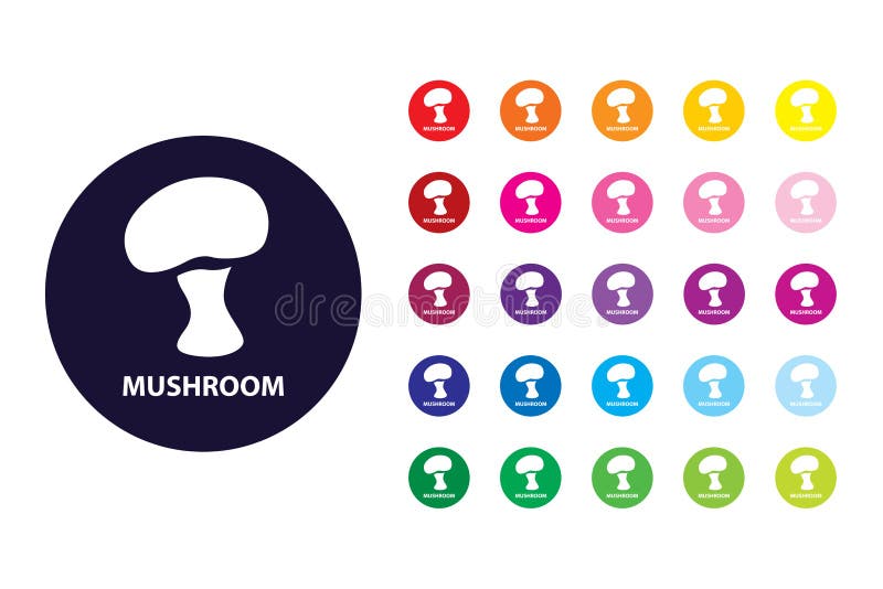 Mushroom Sign Icon Mushroom Color Symbol Stock Illustration
