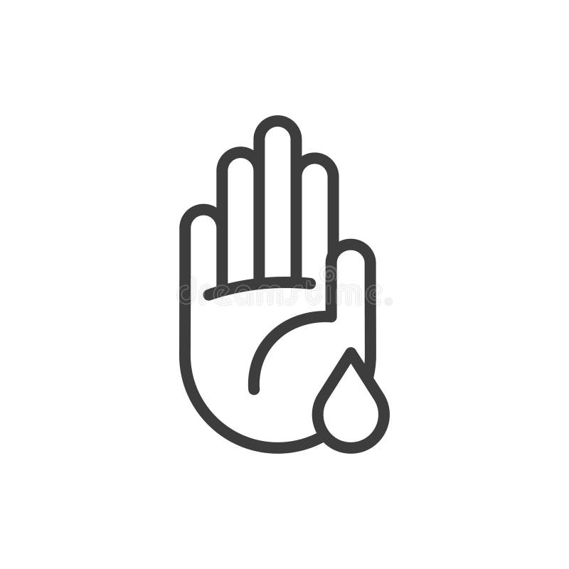 Hand with Water Drop Icon. Washing Hands/saving Water Icon Stock Vector ...