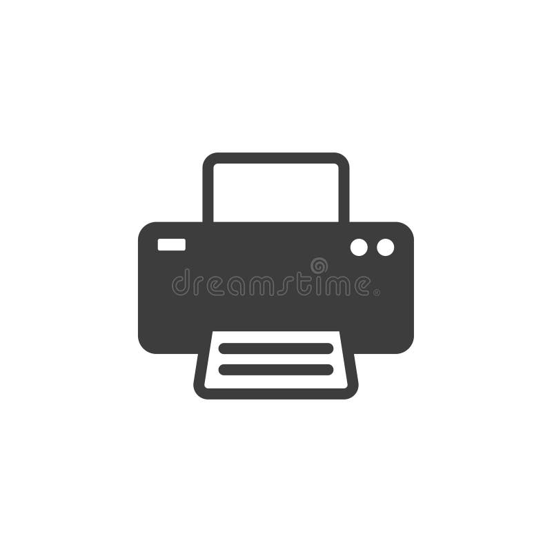 Printer Icon on White Background Stock Vector - Illustration of ...