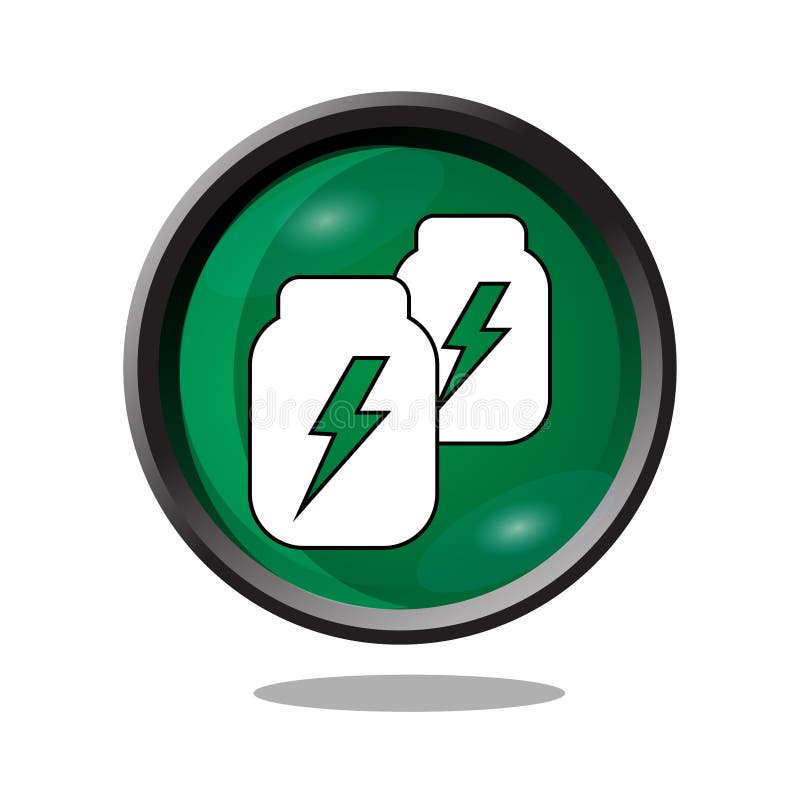 Double Power Energy Icon Button with Green Color Stock Vector ...