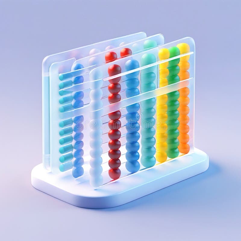 Icon of Abacus, Glossy Glass Style Stock Illustration - Illustration of ...