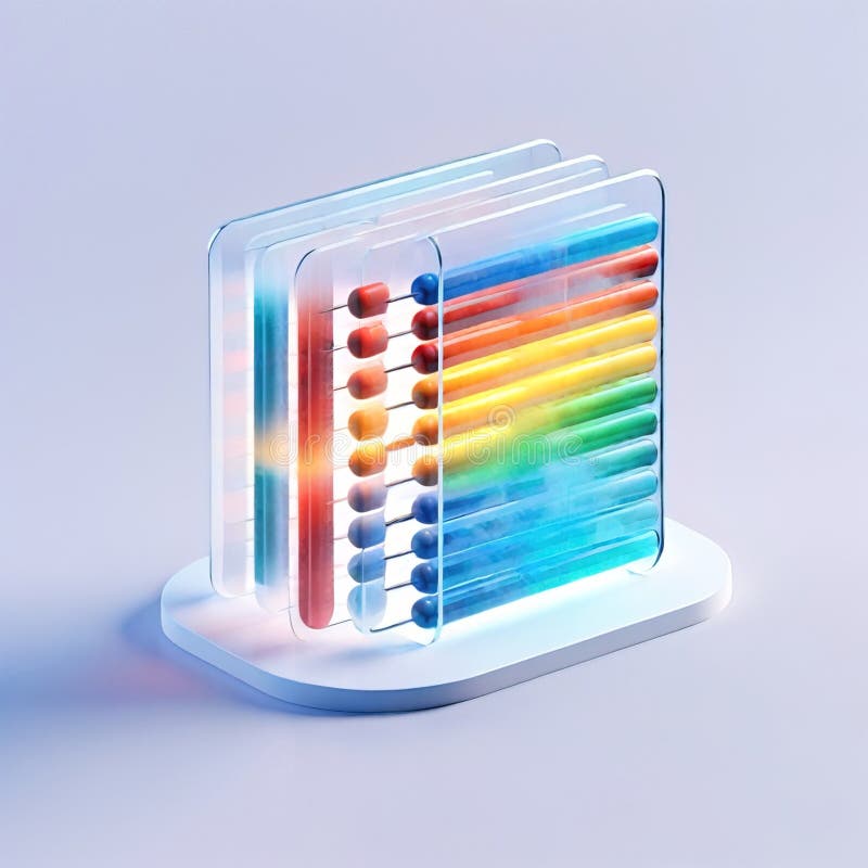 Icon of Abacus, Glossy Glass Style Stock Illustration - Illustration of ...