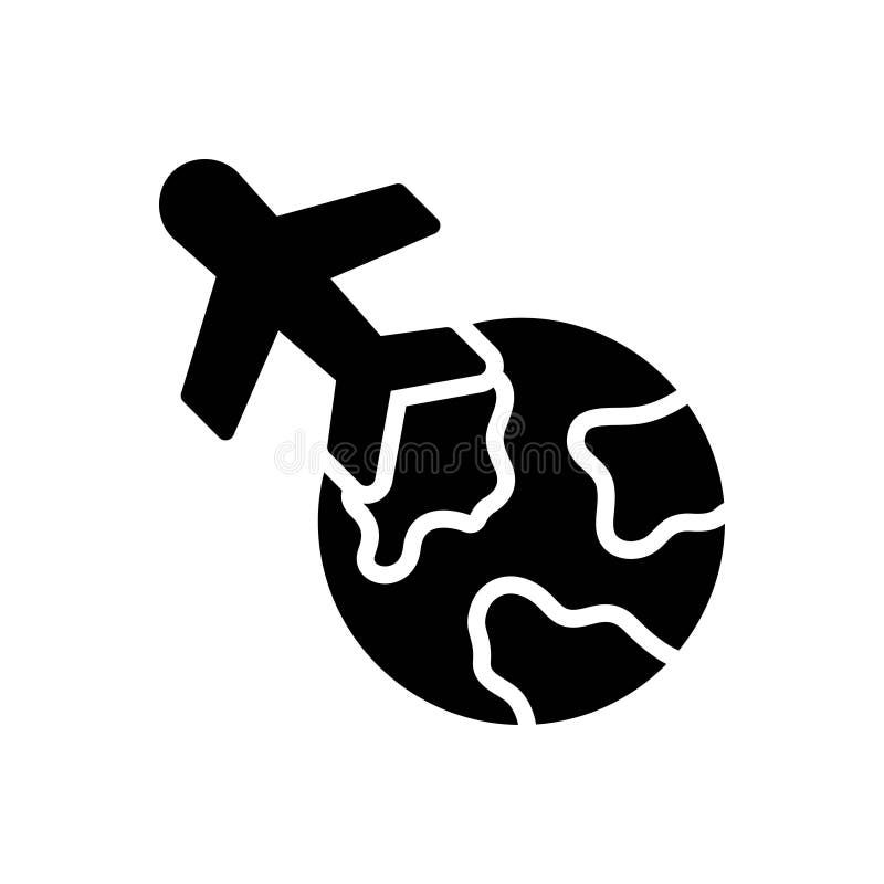 Black Solid Icon for Abroad, Across the Border and Foreign Stock Vector ...