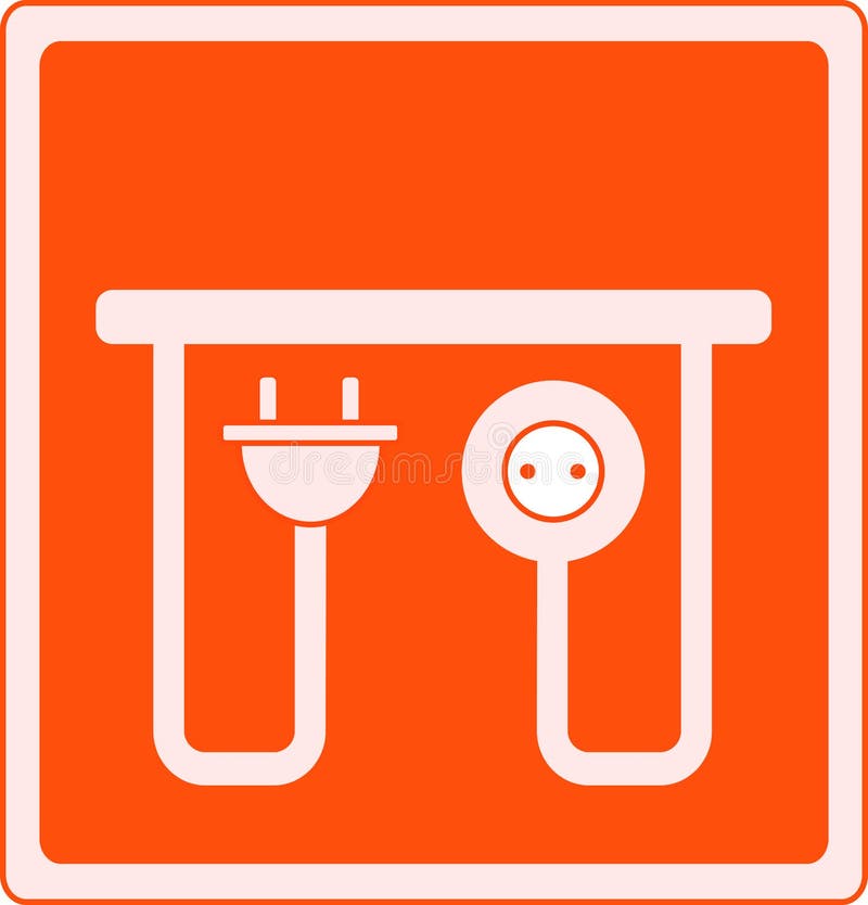 Icon with AC Outlet and Plug Stock Vector - Illustration of development ...