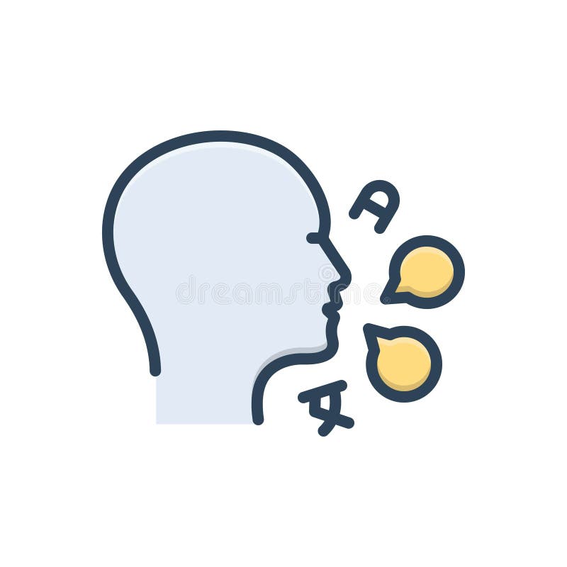 Color Illustration Icon for Accent, Talk and Language Stock Vector ...