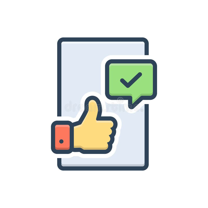 Color Illustration Icon for Accept, Acknowledge and Message Stock ...
