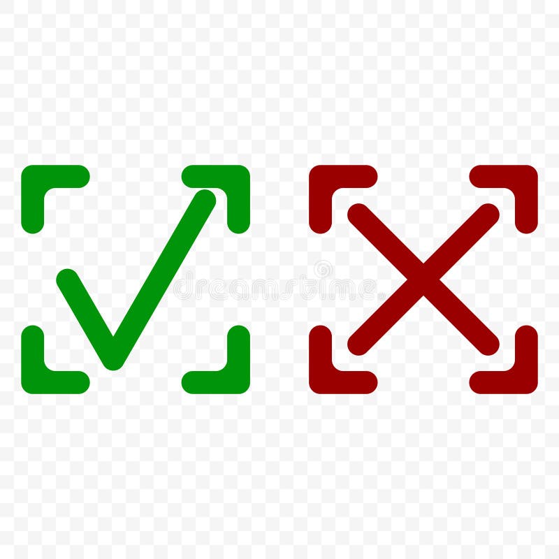 Acceptance and Rejection Symbol Vector Buttons for Vote, Election ...