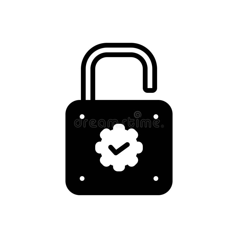 Black Solid Icon for Access, Lock and Password Stock Vector ...