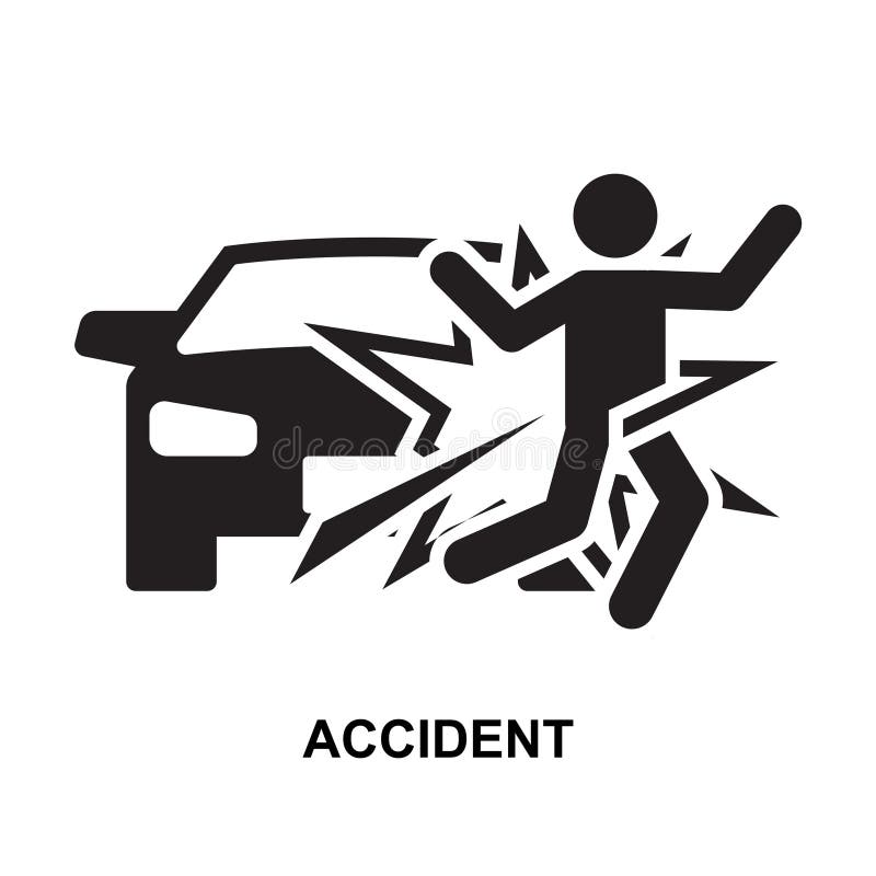 Accident Icon. the Black Accident Symbol Isolated on Background Stock ...
