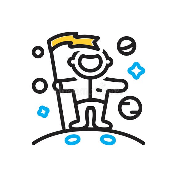 Multi Color Icon for Accomplish, Fulfill and Flag Stock Illustration ...